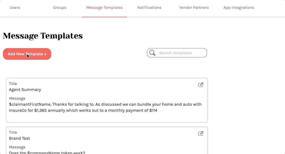 Managing Message Templates – Hi Marley