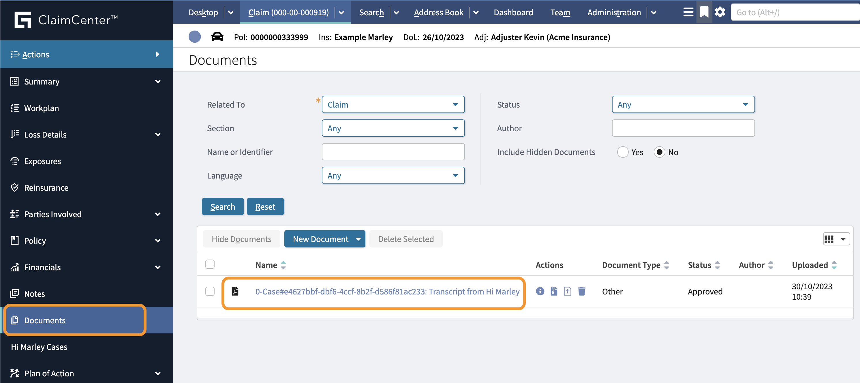 ClaimCenter Guidewire Cloud OOTB Guide – Hi Marley
