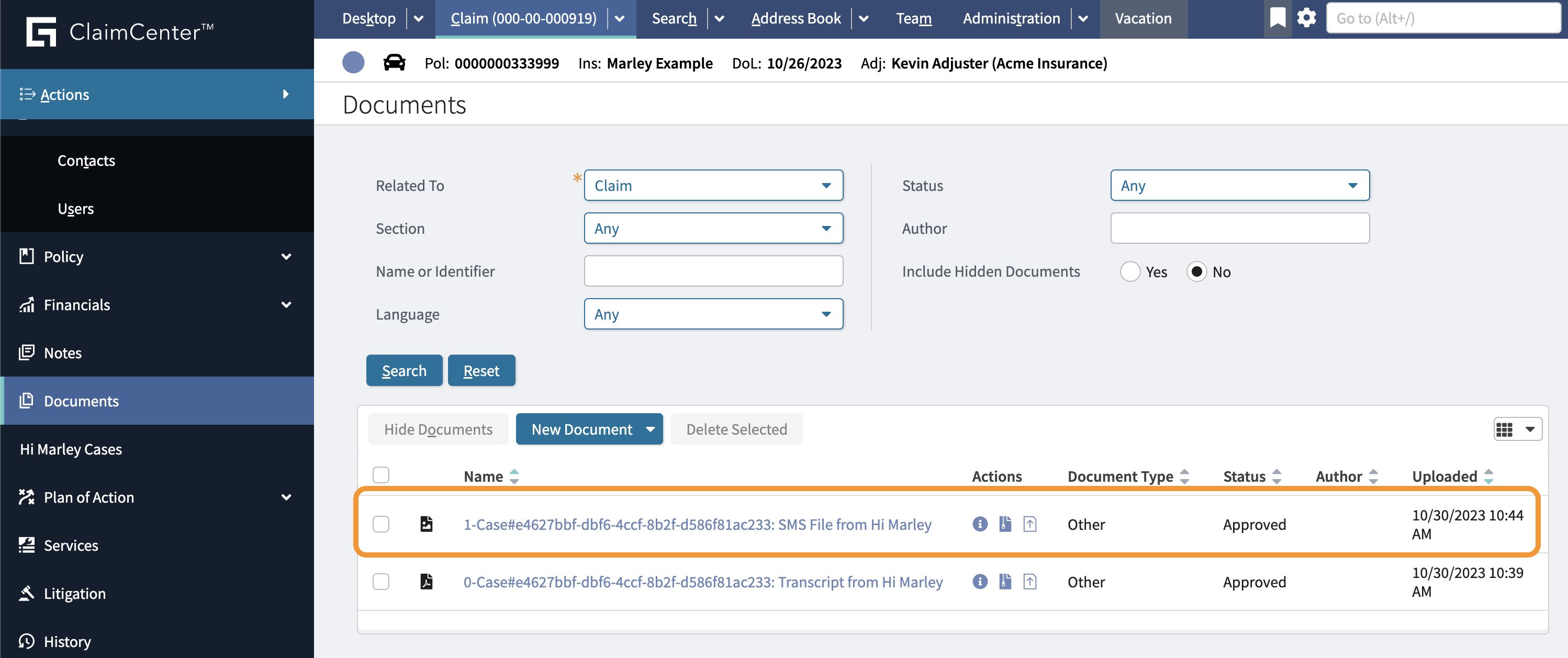 ClaimCenter Guidewire Cloud OOTB Guide – Hi Marley