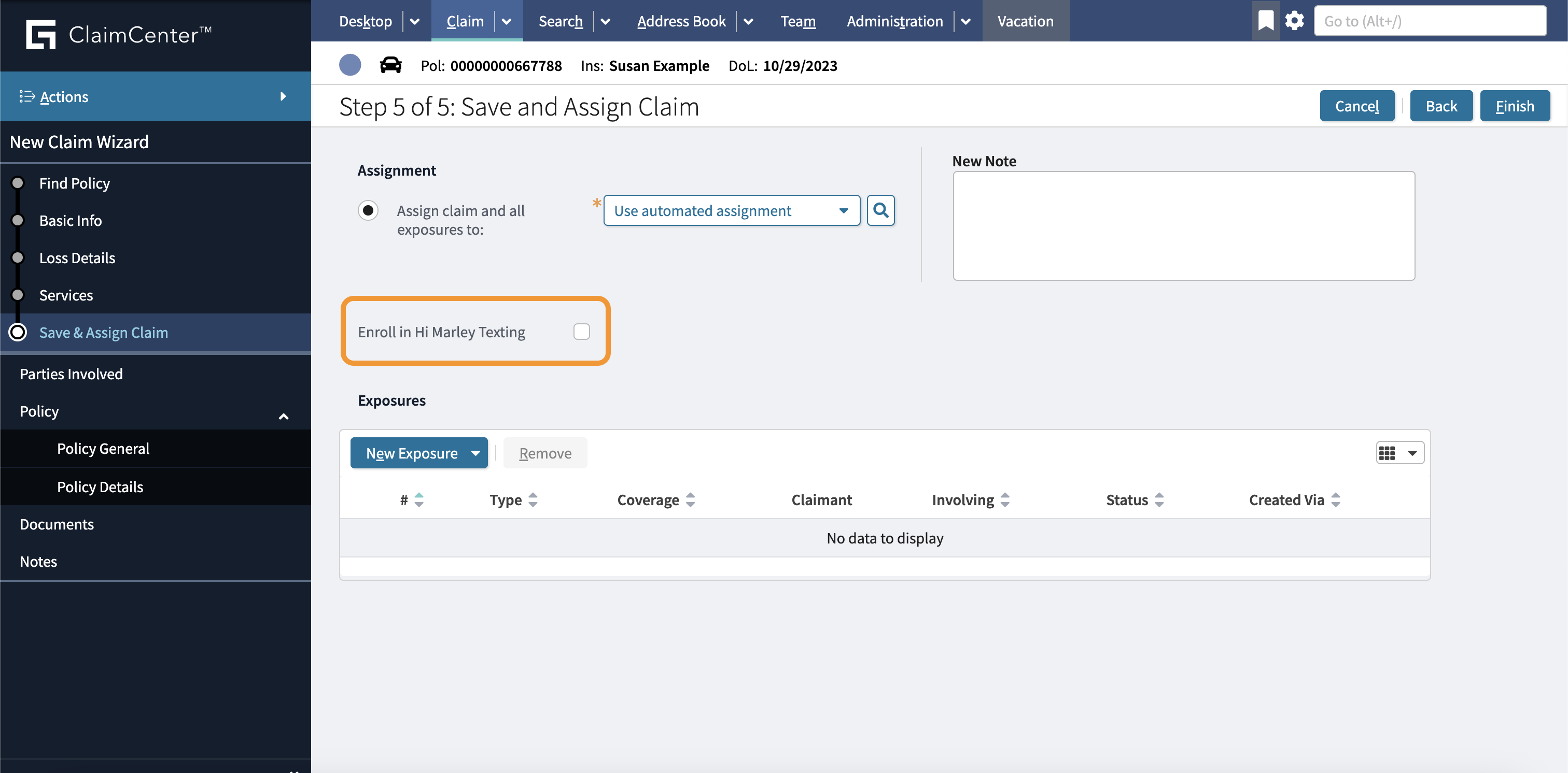 ClaimCenter Guidewire Cloud OOTB Guide – Hi Marley
